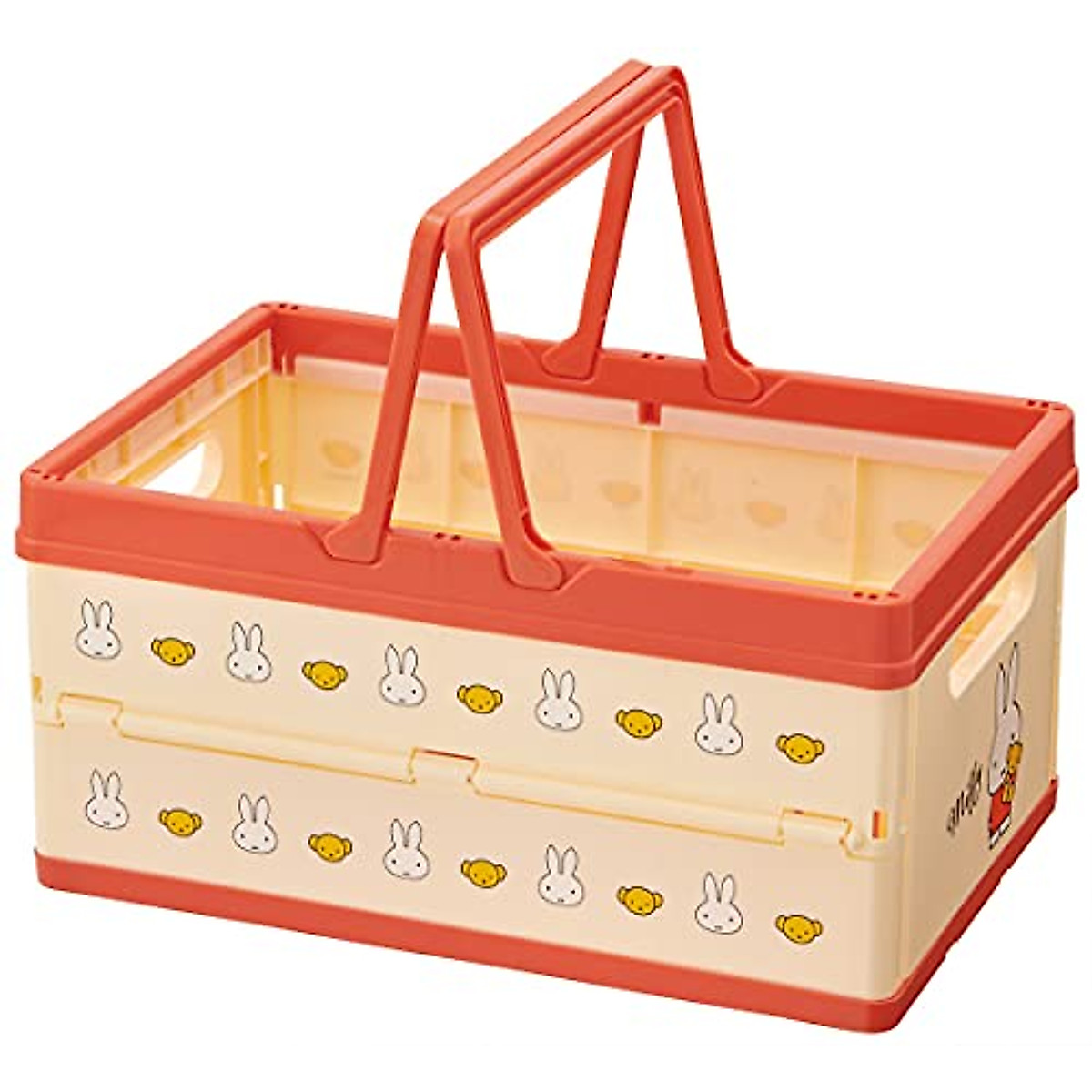 Skater BWOT13-A Folding Storage Box, Storage Case, Basket, Miffy Cursive Logo, 15.0 x 9.8 x 7.7 inches (38 x 25 x 19.5 cm)