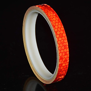 Red Reflective Tape 0.5"X10'-Waterproof Self-Adhesive Trailer Reflector Tape-Reflective Tape forBicycle, bicycle，Trucks,Trailers,Cars.Warning Caution Conspicuity Tape (Red)