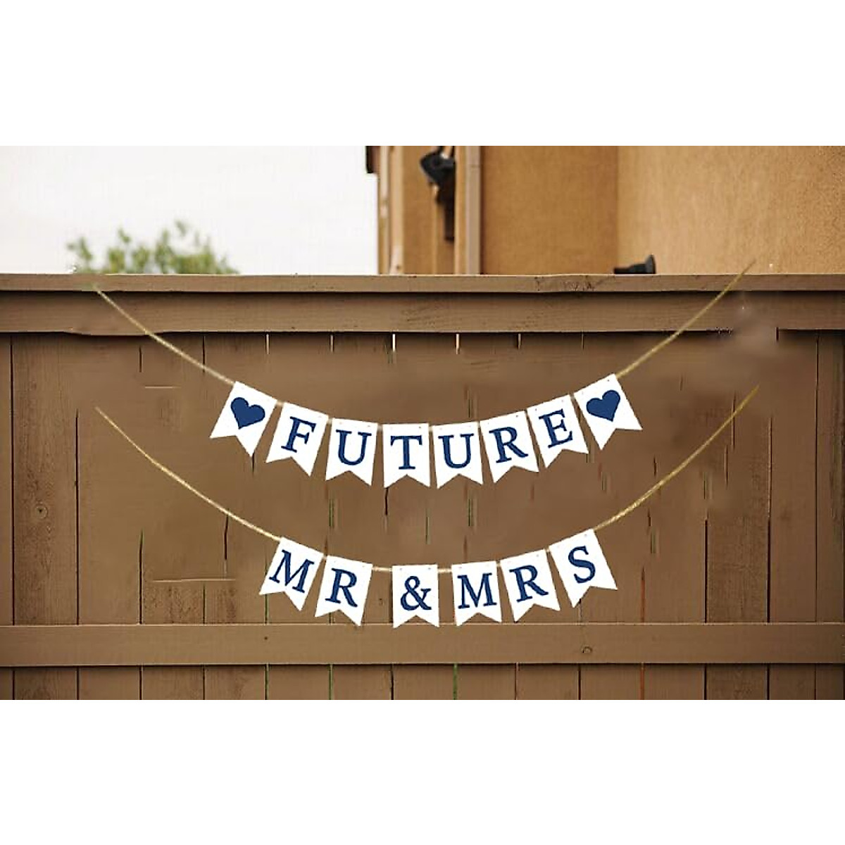 KUNGOON Future Mr & Mrs Banner,Funny Wedding Party Decor,Bridal Shower/Engagement/Bachelorette Party Decorations.(White)