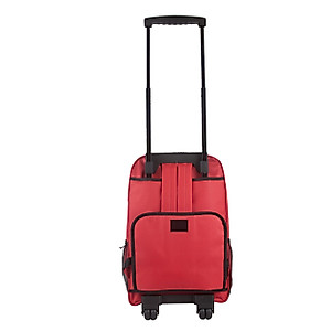 New York XPress Double Handle Rolling Backpack with Mesh/Multi-Pockets (Red)