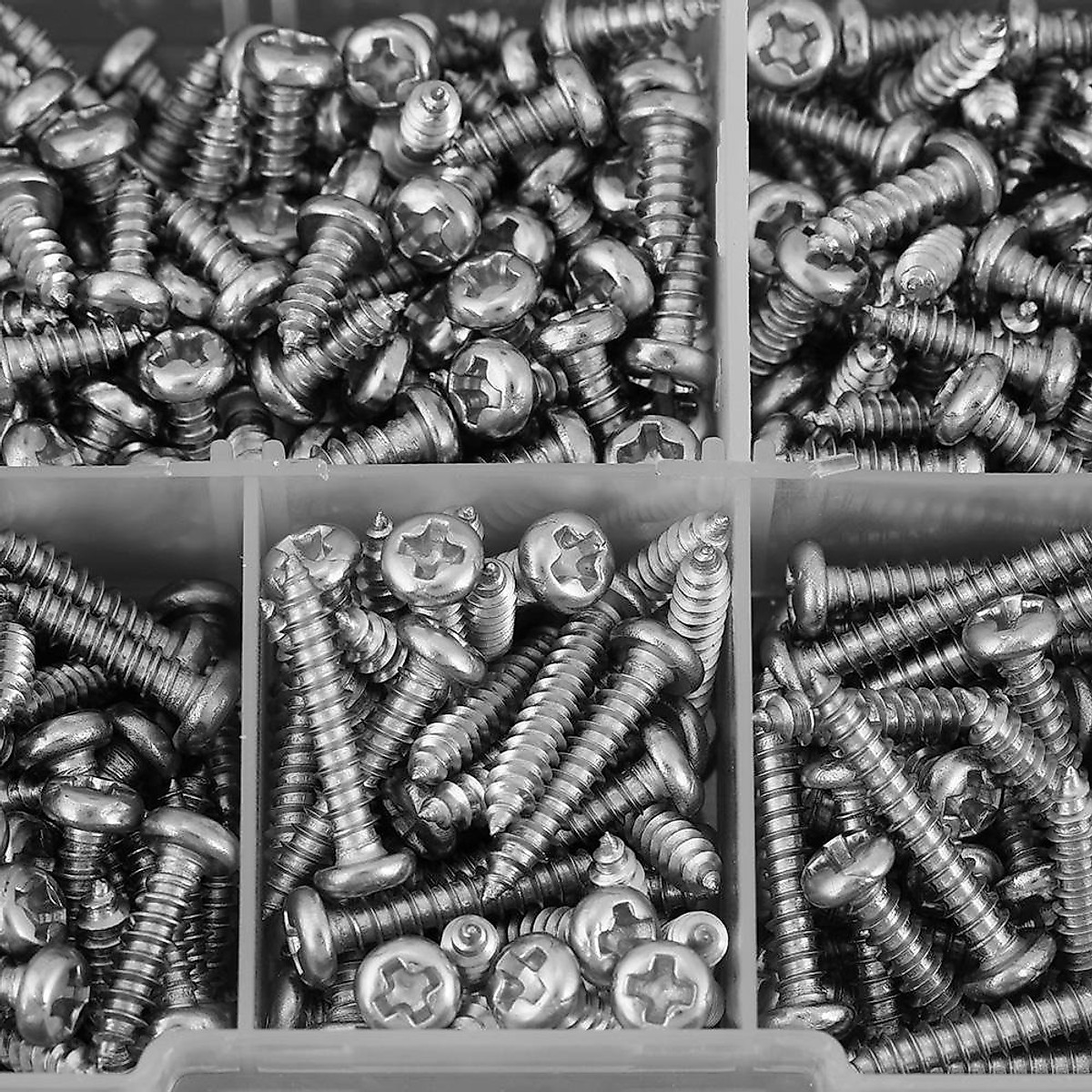 500Pcs M3 Self Tapping Screws Stainless Steel Cross Drive Button Head Self Drilling Screws Assortment(Stainless Steel)