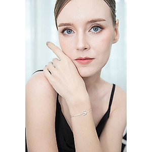 B. BRILLIANT Sterling Silver Letter Alphabet Name Personalized 925 Silver Adjustable C Initial Bracelet