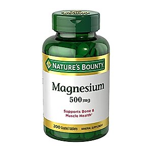 Nature’s Bounty Magnesium, Bone and Muscle Health, Tablets, 500 mg, 200 Ct