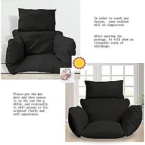 Elero Swing Egg Chair Cushion Hanging Basket Chair Cushion Hanging Basket Seat Cushion Hanging Egg Chair Cushion Black