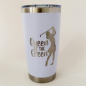 Queen of the Green 20oz Golf Tumbler (White)
