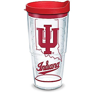 Tervis Made in USA Double Walled Indiana University IU Hoosiers Insulated Tumbler Cup Keeps Drinks Cold & Hot, 16oz, Tradition