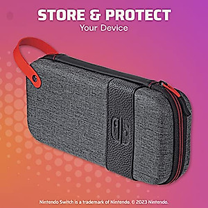 PDP Gaming Pull-N-Go Travel Case | Elite Edition | 2-in-1 with Removable Compartments: Grey - Nintendo Switch