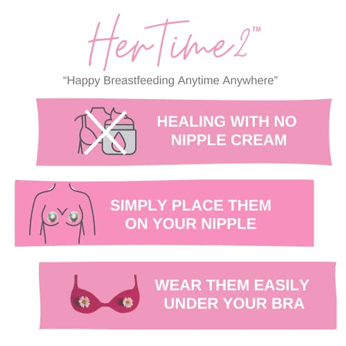 HerTime2 Silver Nursing Cups − Purest 99.9% Silver Nipple Shields for Breastfeeding Newborn Protecting Soothing Healing Silver Nursing Cups for Sore Nipples Silver Nipple Covers