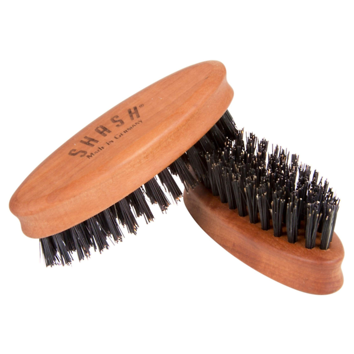 Made in Germany - SHASH Smooth 100% Boar Bristle Beard Brush, Naturally Conditions and Softens Hair - Portable, Eases Itch and Irritation, Supports Healthy Growth, Eco-Sourced