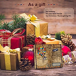 JIMBON Our Adventure Book Scrapbook Photo Album Retro Style Embossed Letter Cover Travel Diary Journal Scrap Book For Couples Memory Book Anniversary Wedding Best Friend Womens Day Gift