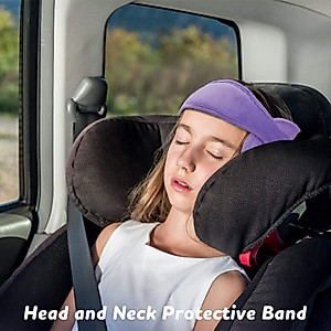 StoHua Adjustable Baby Car Seat Head Support Band, Baby Safety Car Seat Neck Relief Hold, Comfortable Head Hold Head Strap for Baby, Kids, Children, Purple