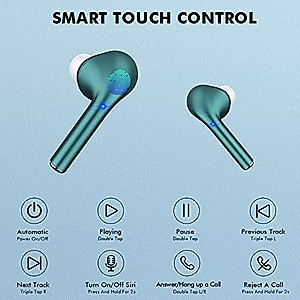 Wireless Earbuds, ENC Noise Cancelling Headphones IPX5 Waterproof Earphones Bluetooth 5.1 Headset With Charging Case Bulit-in Mic Touch Control Stereo In-Ear 30H for iPhone Apple Android Workout Sport