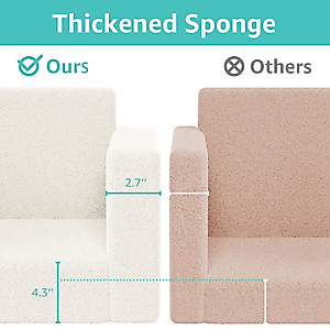 YENING Washable Toddler Couches That Fold Out Kids Couch Bed with Removable Cover Foldable Baby Sofa Chairs Comfy Toddlers 1-3