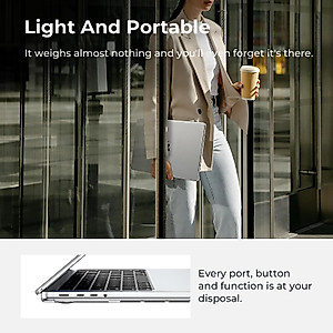 EooCoo Compatible for MacBook Pro 14 inch Case 2023 2022 2021 Release M2 A2779 A2442 M1 Pro M1 Max Chip, Hard Shell Cases with Keyboard Cover, Screen Protector - Crystal Clear