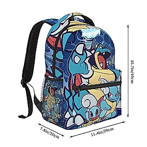Uante Squltle Travel Backpack Anime Cartoon Backpack Waterproof Multifunctional Game Bags for Women Men