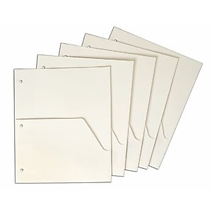 TOPS Cardinal Double Pocket Dividers, 5-Pack, White, (60155)