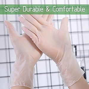 Dr.GreenPanda Large 1000pcs Great Value Pack Clear Vinyl Disposable Gloves Food Safe Food Service Food Prep Food Handling Cooking Cleaning Multipurpose Light Work Latex Free Powder Free Non-Sterile