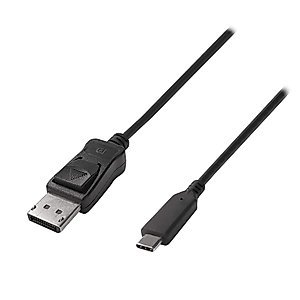 Accell USB-C to DisplayPort 1.4 Cable - 8K Bidirectional Video Adapter Cable, HBR3/HDR/DSC - Compatible with USB-C/Thunderbolt 3, Black (U243C-006B-2)