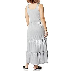 Amazon Essentials Women's Sleeveless Elastic Waist Summer Maxi Dress (Available in Plus Size), Light Grey Heather, X-Large