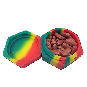 KUVIS 26ml Hexagon Silicone Container Non-stick Jars with Carving Tool