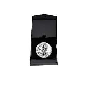 2002 - U.S. Silver Eagle in Plastic Air Tite in Magnet Close Black Gift Box - Gem Brilliant Uncirculated Dollar US Mint Uncirculated
