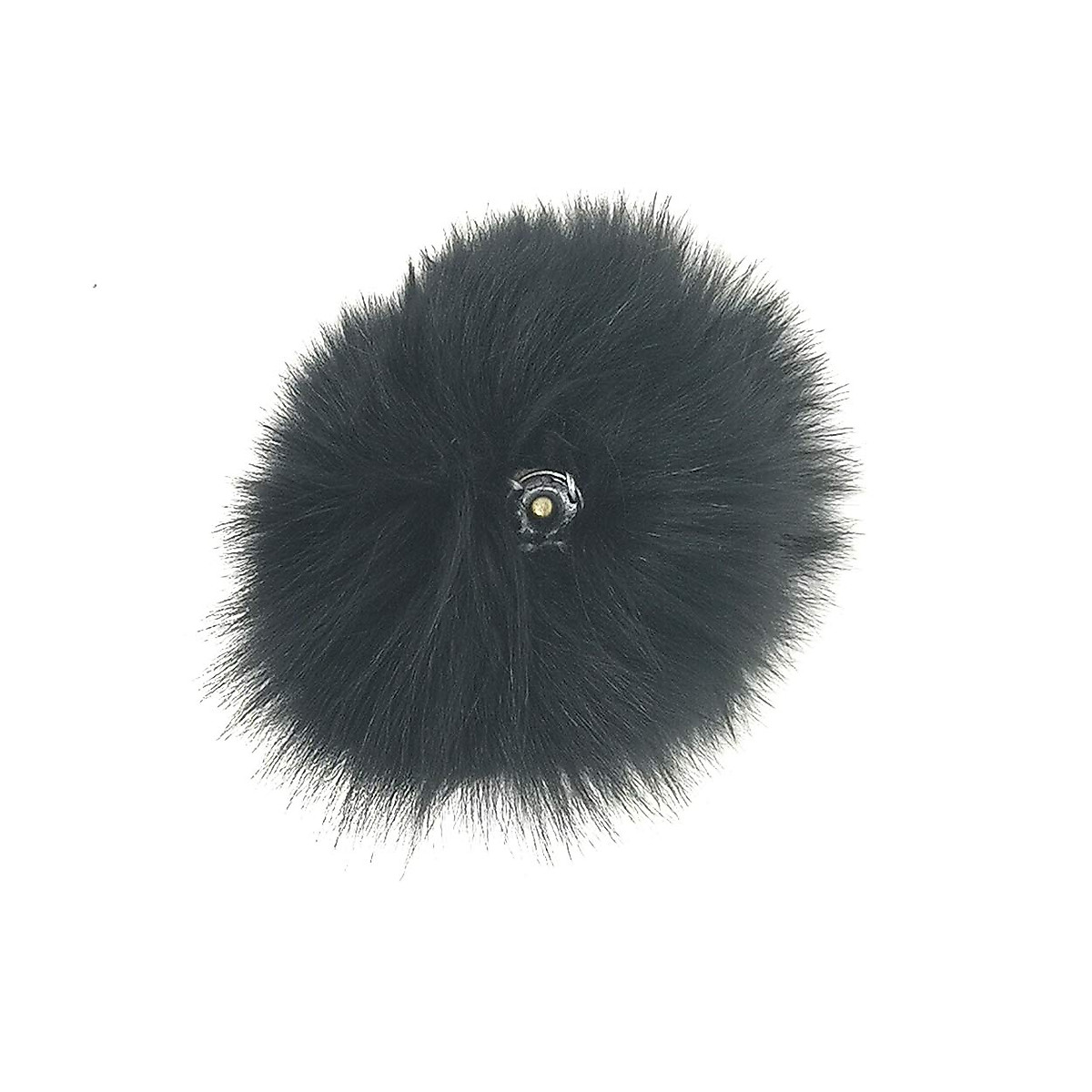 Fox Fur Hair Ball Fluffy Pompom Ball with Rubber Band for Detachable Knit Hats Clothing Accessories Fox Black 13