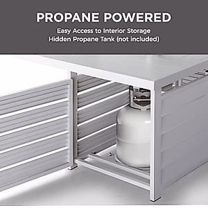 Wisteria Lane 54.3” Outdoor Patio Aluminum Fire Pit Table, 50000 BTU CSA Certified Propane Gas Fire Pit, Rectangular Fire Table w/Stainless Burner, Lava Rock, Waterproof Cover