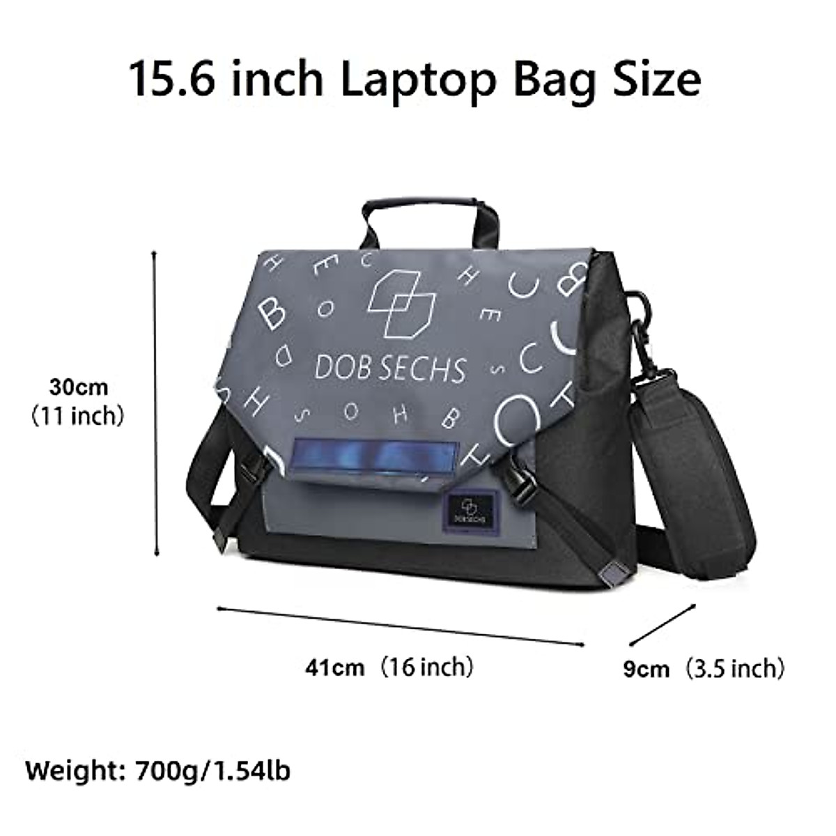 DOB SECHS Briefcases for Men, Laptop Bag 15.6 inch, Small Messenger Bag for Men Women, Satchel Bags for Men, Waterproof Laptop Messenger Bag, Computer Bags for Laptops/Macbook/Notebook, Black