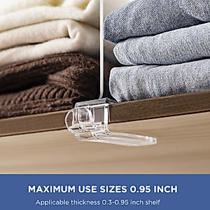 Famyards 6 Pack 12 Inches [Extra Tall Version] Clear Shelf Dividers for Organization, Acrylic Closet Shelf Vertical Shelves Organizer for Bedroom, Office and Kitchen