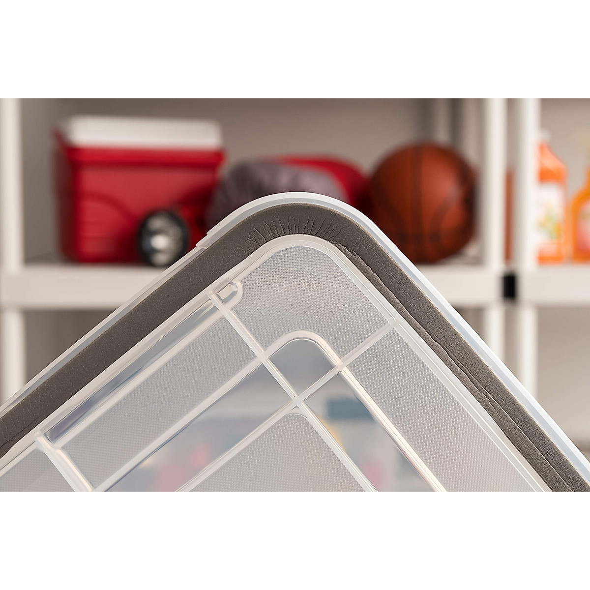 IRIS USA 41 Quart WEATHERPRO Plastic Storage Box with Durable Lid and Seal and Secure Latching Buckles, Weathertight, Clear with Black Buckles, 1 Pack