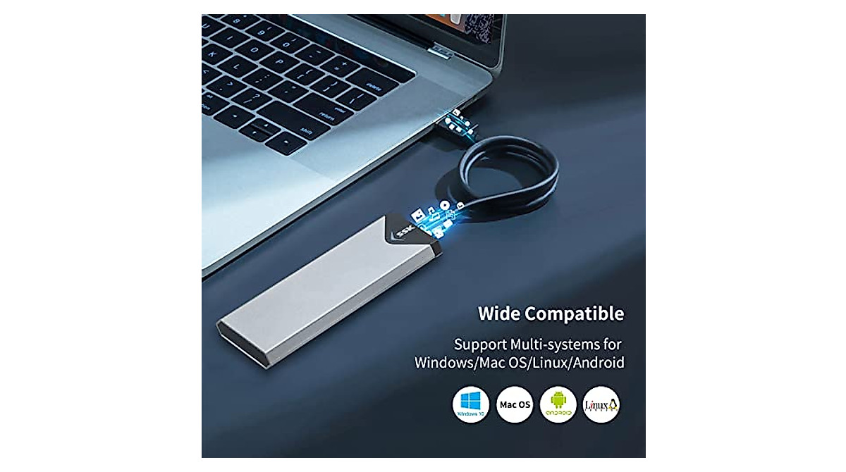 SSK M.2 NVME SSD Enclosure - Ultra-Fast & Portable