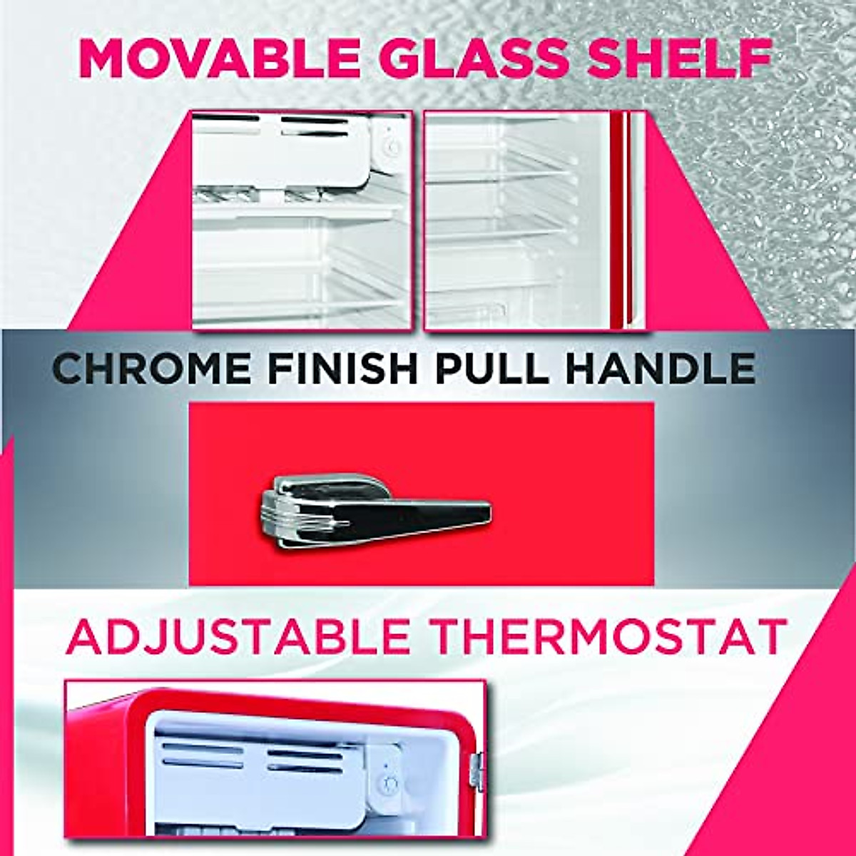 FRIGIDAIRE EFR372-RED 3.2 Cu Ft Red Retro Compact Rounded Corner Premium Mini Fridge