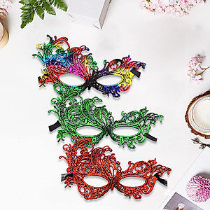 Maigendoo 4 Pcs Lace Masquerade Masks Mardi Gras Mask Men Women Venetian Masks Prom Eye Mask Set Costume Party Supplies for Carnival Mardi Gras Halloween Anniversary Festival Ball, Style 12