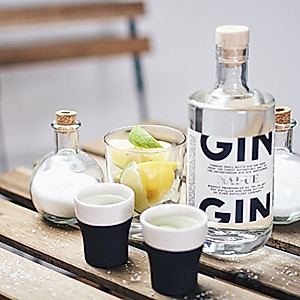 Magisso Line Shot Glass, Black/White