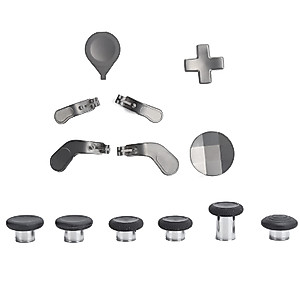 YYOYY Game Controller Accessories Metal Silicone,Complete Replacement Elite Controller Gaming Controller Gamepad Thumbsticks Paddles Set for ONE Elite Series 2