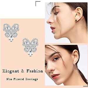 sailimue 8 Pairs Clip Earrings Sets for Women Fashion Cubic Zirconia CZ Crystal Freshwater Pearl Earrings Hypoallergenic Non Pierced Clip on Earrings Jewelry