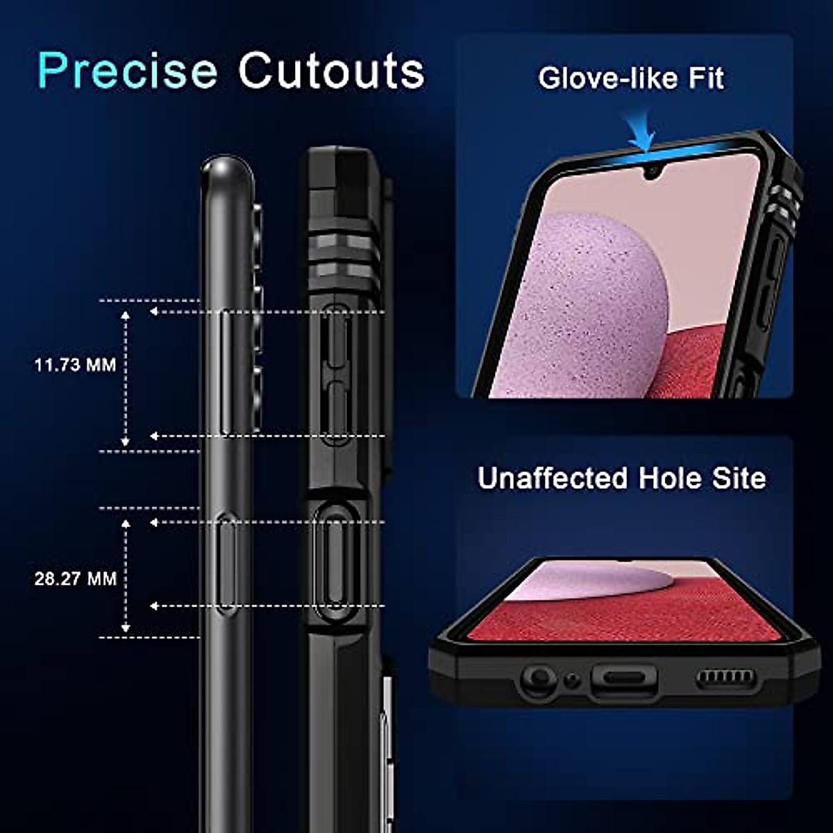 for Samsung Galaxy A14 5G Case with Slide Camera Cover+Screen Protector(2 Packs),[Magnetic Rotated Kickstand] [Camera Protection] Military Grade Shockproof Heavy Duty Protective Cover-Black