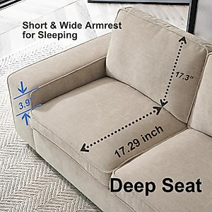 Harkawon 98.6“ Sectional Sofa Couches, Convertible L Shaped Couch for Living Room, Chaise with Storage, Chenille Removable Cover, Couches for Apartment,Dorm, Office