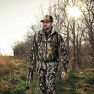 TIDEWE Men's Heated Vest with Retractable Heated Hood and Battery Pack, Lightweight Vest for Hunting/Hiking (Next Camo G2, Size S)