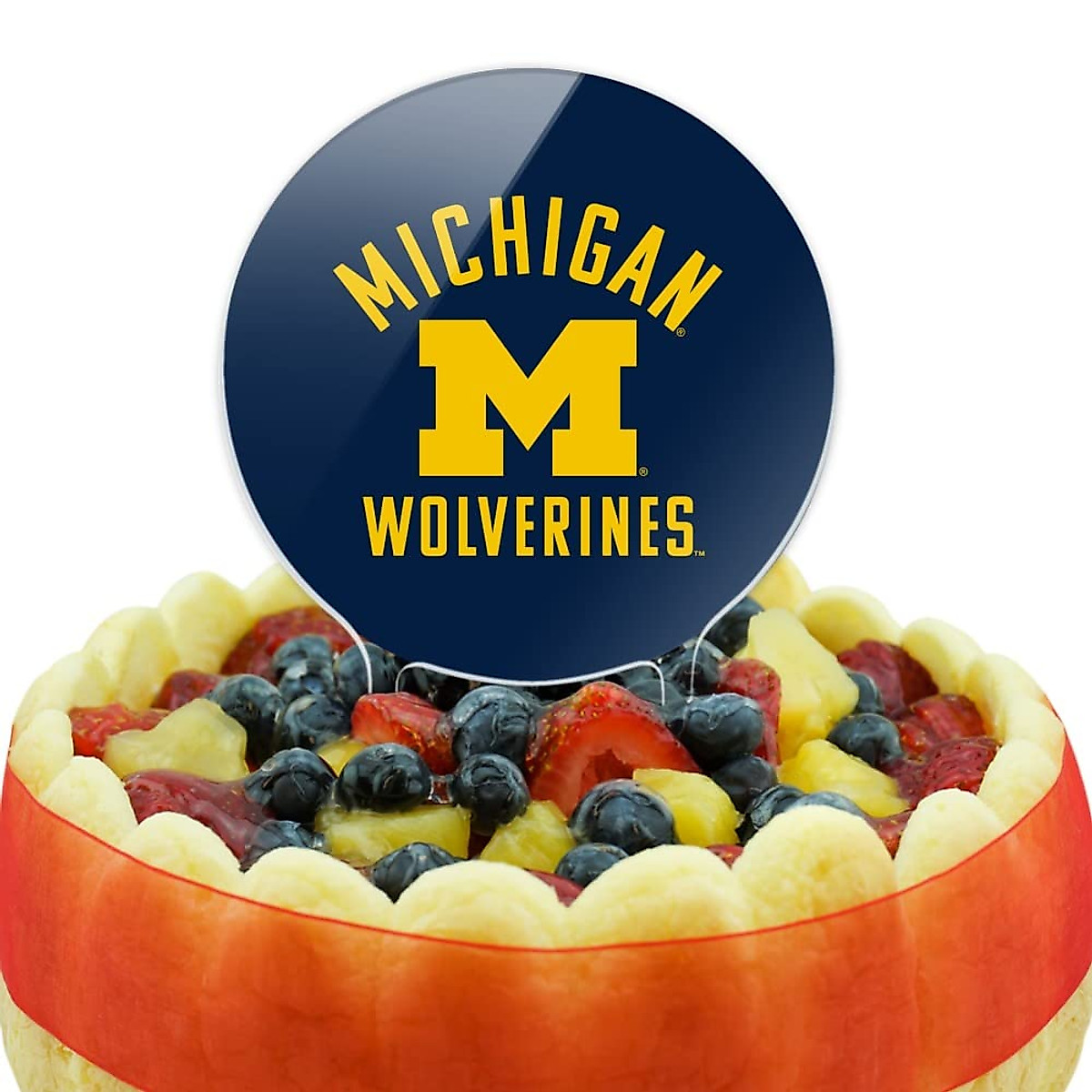 Acrylic University of Michigan Wolverines Logo Cake Topper Party Decoration for Wedding Anniversary Birthday Graduation