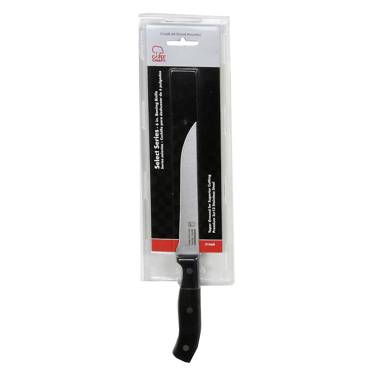 Chef Craft Select Boning Knife, 6 inch blade 11 inches in length, Stainless Steel/Black