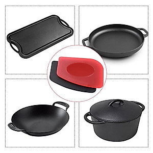 Pan Scrapers Dish Scraper Tool Set, 8Pack Cast iron Cleaner Scraper Multifunctional Scraper Polycarbonate Plastic Pan Pot Scraper, Iron Skillet Scraper Scrubber for Cleaning Grease, Kitchen (Black)