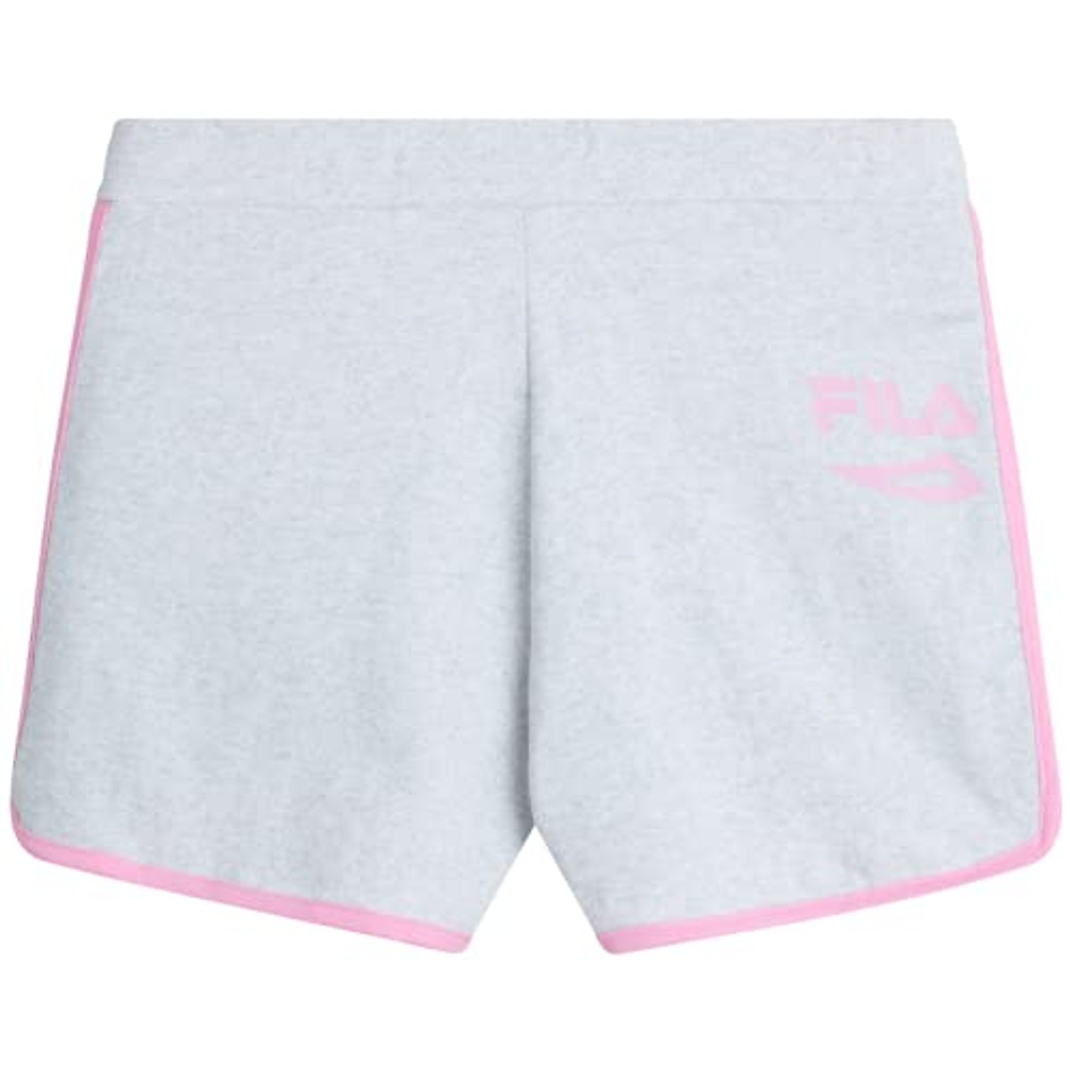 Fila Girls' Active Shorts - 2 Pack French Terry Sweat Shorts - Gym Running Performance Athletic Shorts (7-16), Size 7-8, Light Pink/Light Grey