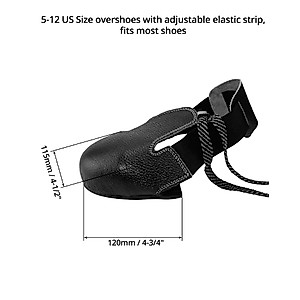 QWORK Steel Toe Cap Safety Overshoes Workplace Anti-smash Cover with Adjustable Strap for Men/Women, 1 Pair (Size 5-12 US)