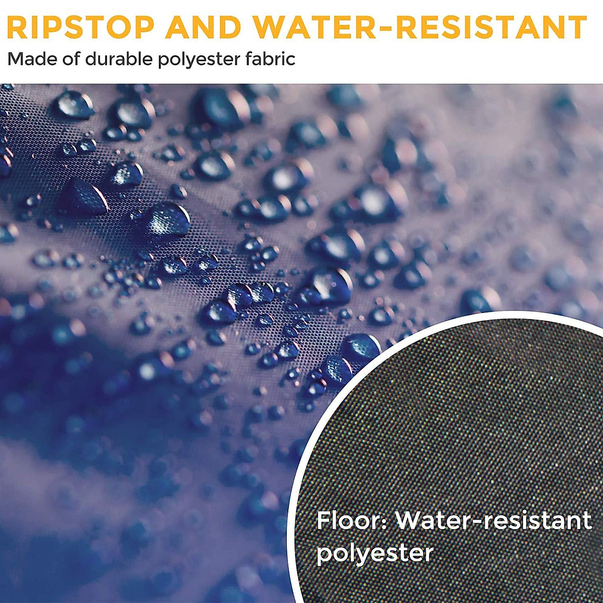 Pacific Pass 6 Person Dome Tent w/ Removable Rain Fly and Screen Room, Water Resistant - Navy/Gray