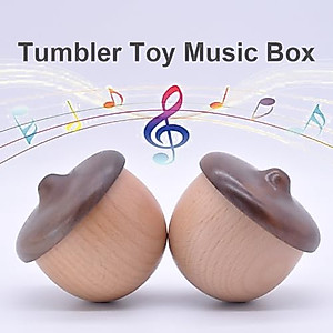 ENVIABELL Acorn Music Box - Handmade Walnut and Beech Wooden Music Box for Boys,for Birthday Mother's Day, Handmade Music Boxes for Women, Handmade Music Boxes Craft