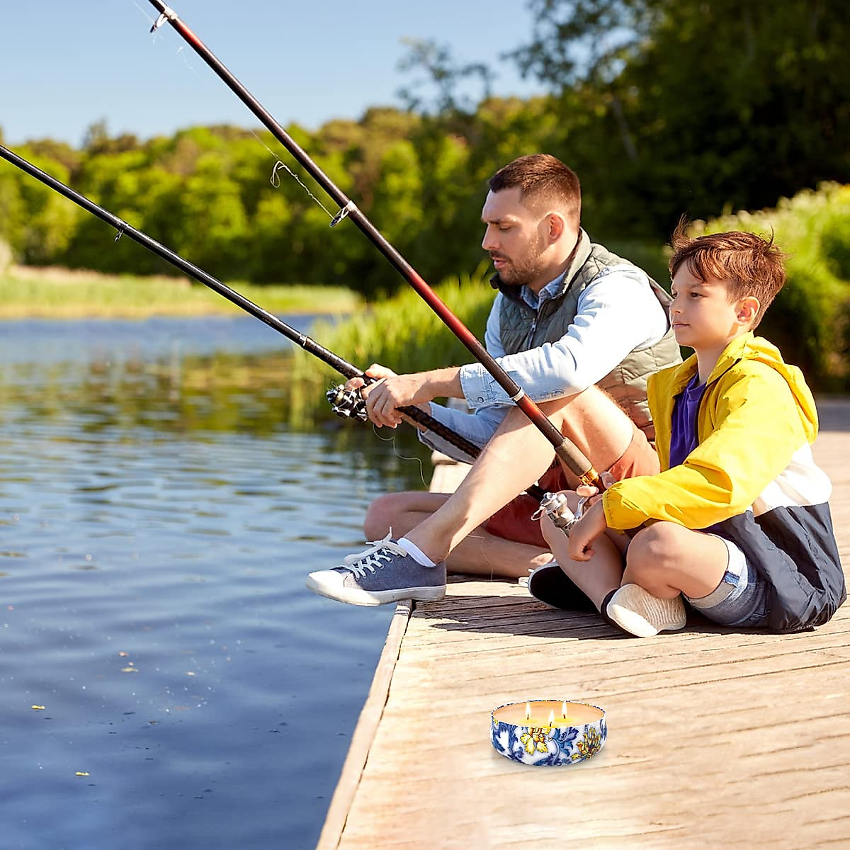 Natural Citronella Candles Outdoor Indoor, 4 Packs 5oz Travel Tin Soy Wax Aromatherapy Candles for Patio Yard Home Camping