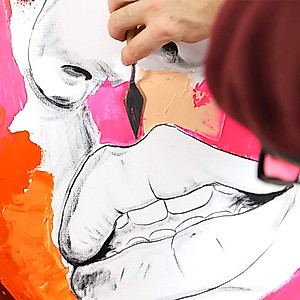 Mont Marte Fluoro Acrylic Paint Intro Set, 8 x 0.61oz (18ml) Tubes, 8 Colours, Suitable for Use with Canvas, Card, Paper and Wood