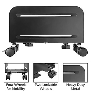 HumanCentric PC Stand – Computer Tower and CPU Stand Cart | Adjustable and Mobile PC Holder with Wheels