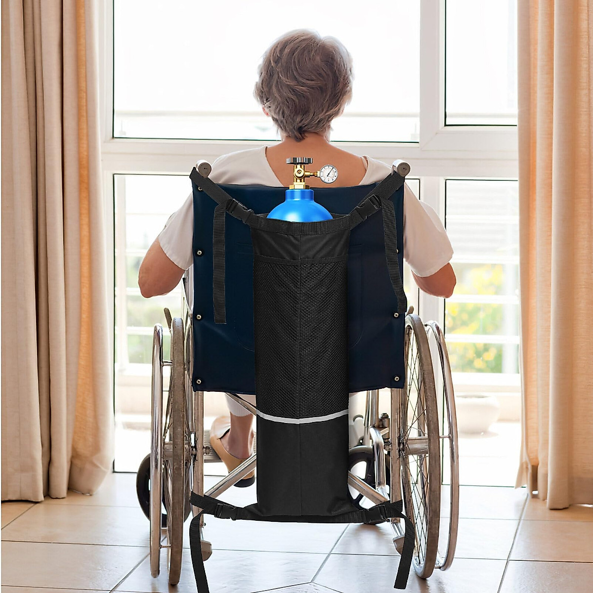 Oxygen Tank Holder Oxygen Cylinders Wheelchair Bag Carry Pouch Cylinder Carrier Portable Oxygen Cylinder Bag for Wheelchairs